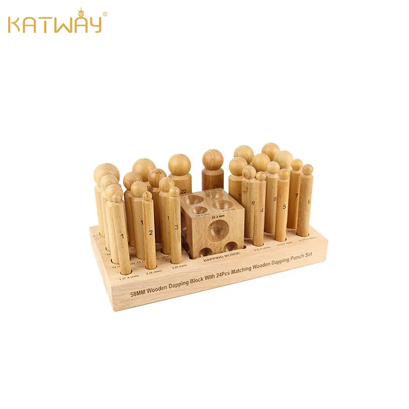 24-Piece Wooden Punch and 58mm Punch Block Set, HH-WP01 – Katway